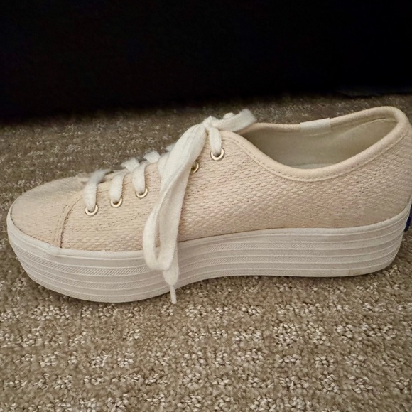 Keds | Shoes | Keds Cream Platform Sneakers With Canvas Upper | Poshmark